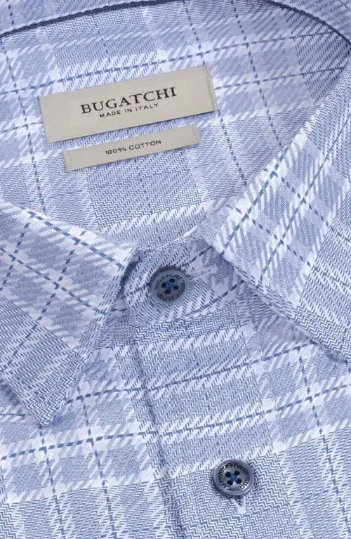 Bugatchi Karl Shaped Plaid Cotton Shirt