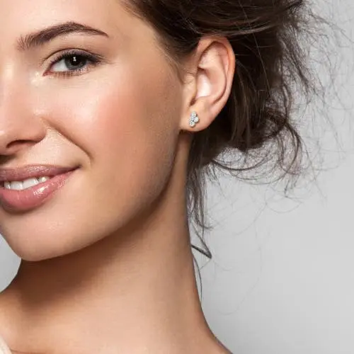 JULIANNA B. 1 Ctw Lab-grown Diamond Cluster Stud Earrings