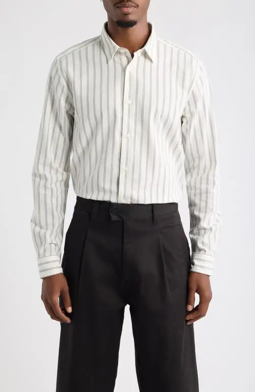 BOSS Emero Striped Long Sleeve Button-up Shirt - Natural