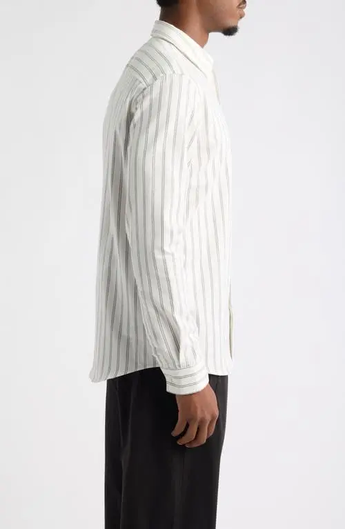 BOSS Emero Striped Long Sleeve Button-up Shirt - Natural