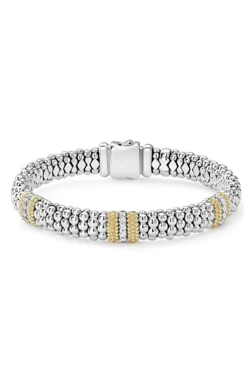 Lagos Lux 18k Gold Diamond Station Bracelet - Silver