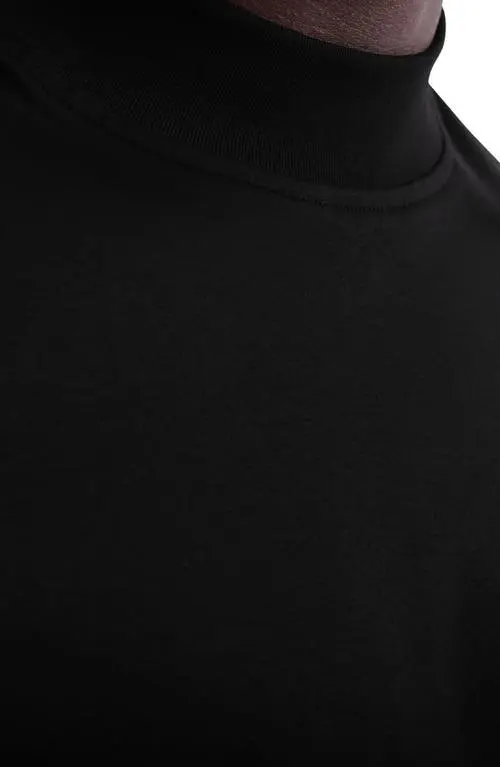 Bugatchi Mock Neck Pima Cotton Sweater - Black