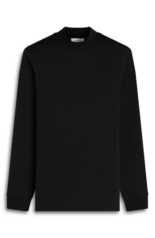 Bugatchi Mock Neck Pima Cotton Sweater - Black