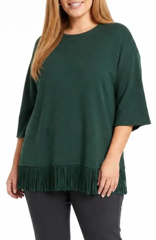 Karen Kane Fringe Hem Boatneck Top - Spruce