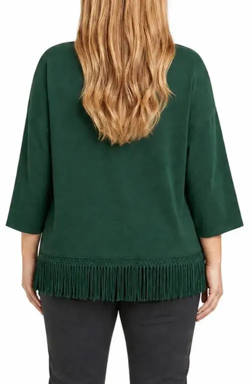 Karen Kane Fringe Hem Boatneck Top - Spruce