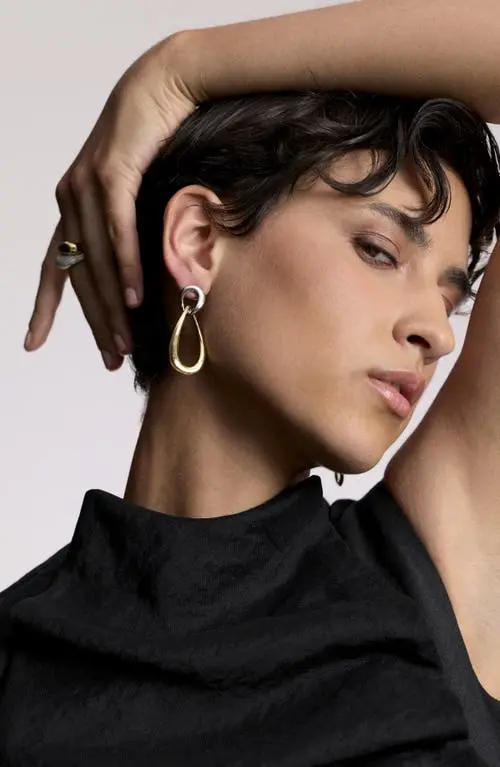 Nadri Muse Two-tone Link Drop Earrings