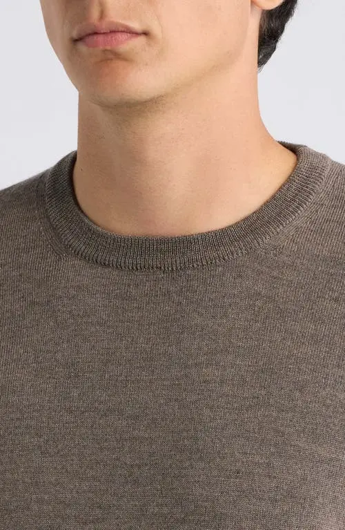 Bugatchi William Merino Wool Crewneck Sweater - Walnut