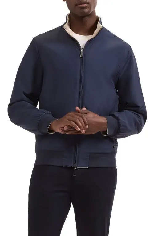 Bugatchi Mock Neck Reversible Jacket - Sand