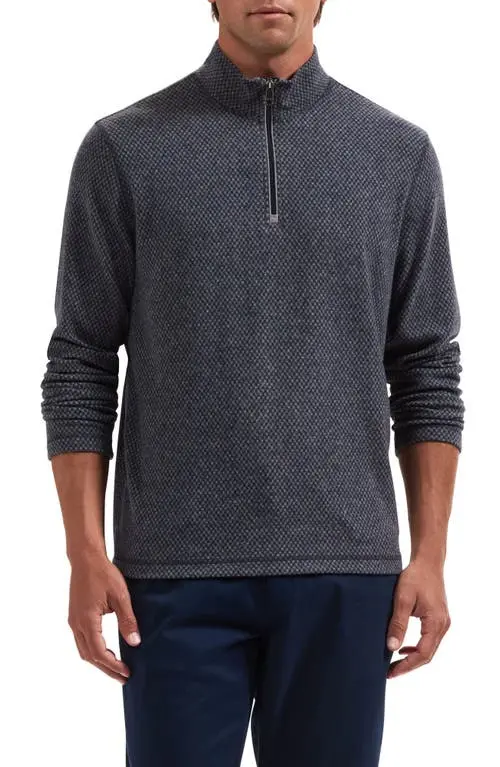 Bugatchi Quarter Zip Pullover Sweater - Navy