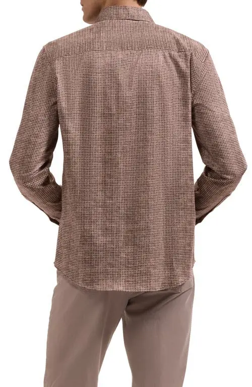 Bugatchi Alvin Shaped Geometric Cotton Blend Shirt