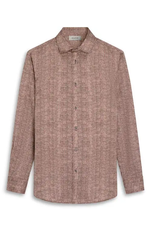 Bugatchi Alvin Shaped Geometric Cotton Blend Shirt