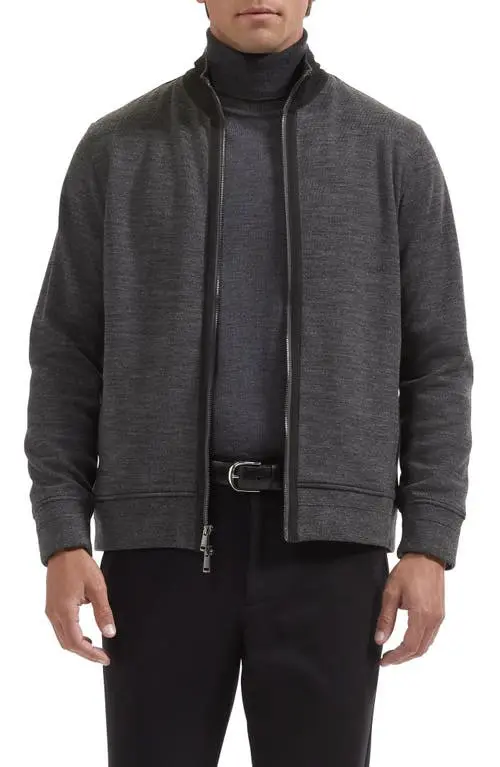 Bugatchi Full Zip Mock Neck Hoodie