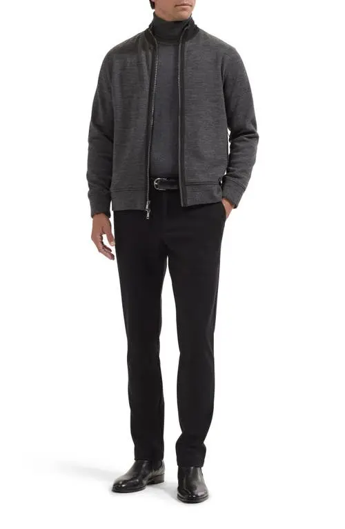 Bugatchi Full Zip Mock Neck Hoodie