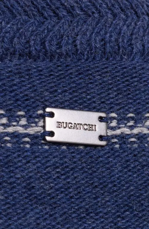 Bugatchi Grid Crewneck Wool & Cotton Sweater
