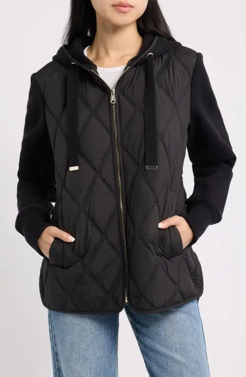 Bernardo Quilted Liner Jacket - Black