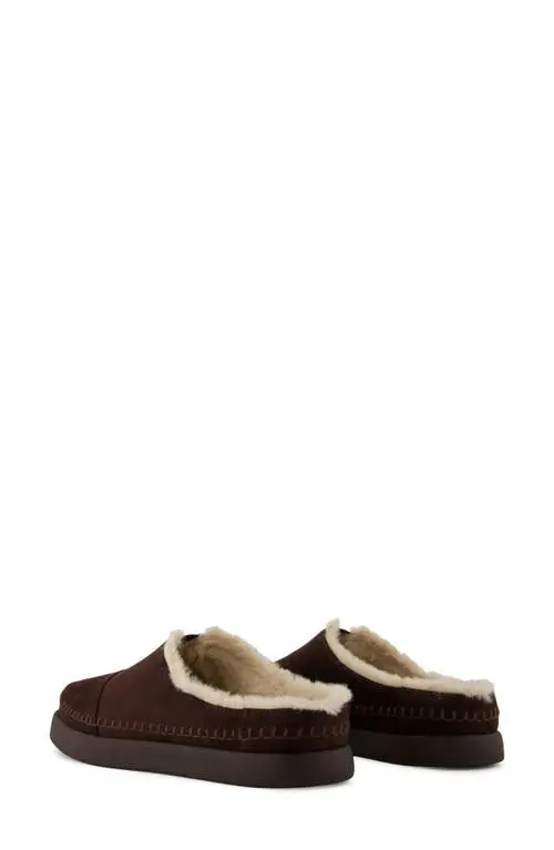 Toms Alpeas Faux Fur Lined Leather Slip-on Shoe - Dark Brown