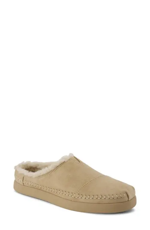 Toms Alpeas Faux Fur Lined Leather Slip-on Shoe - Medium Beige