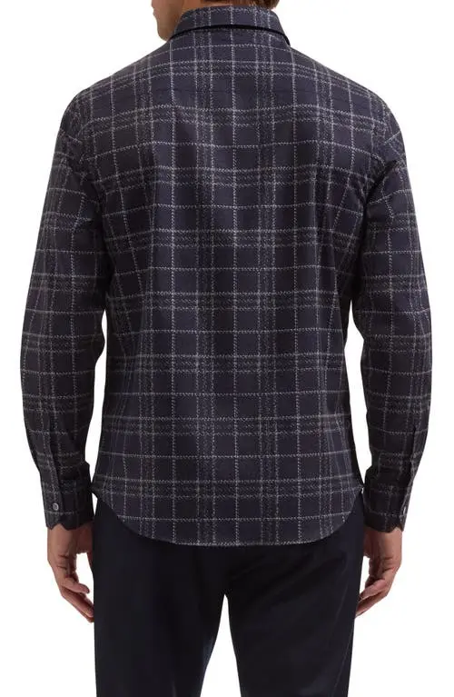 Bugatchi Julian Shaped Fit Plaid Stretch Button-up Shirt