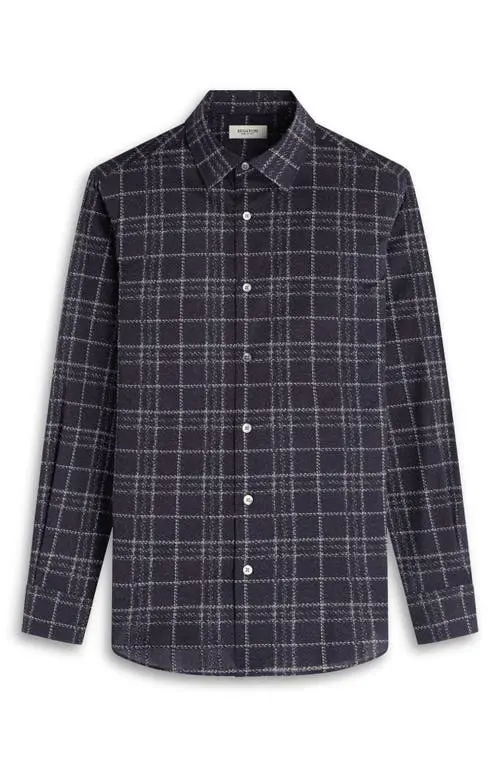 Bugatchi Julian Shaped Fit Plaid Stretch Button-up Shirt