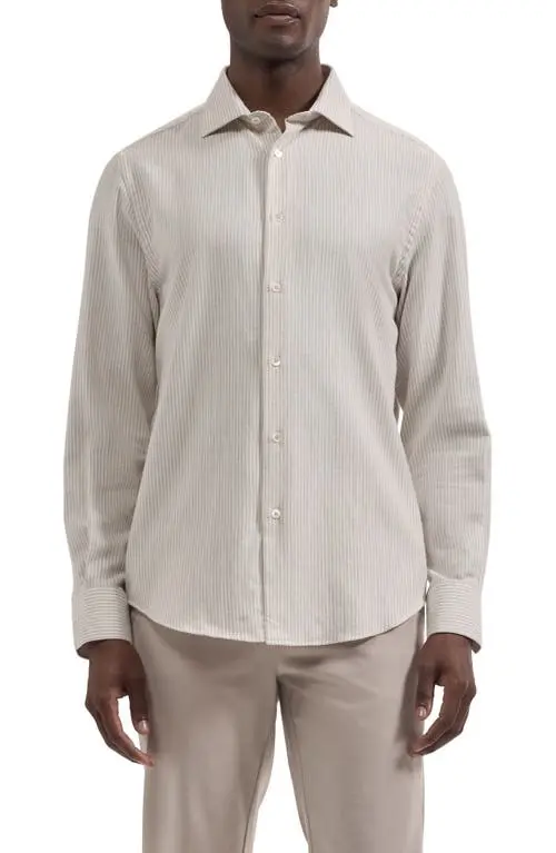 Bugatchi Axel Shaped Fit Striped Cotton Shirt