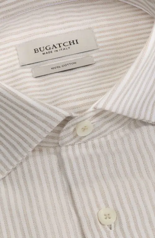 Bugatchi Axel Shaped Fit Striped Cotton Shirt