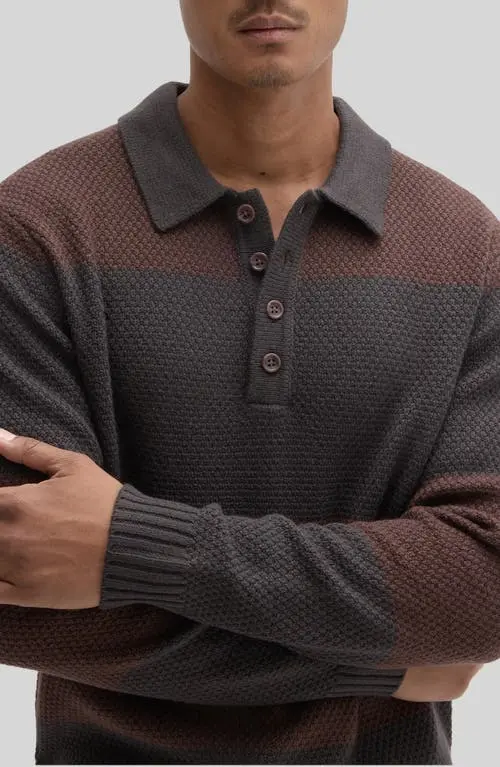 Robert Barakett Sylvestro Long Sleeve Polo Sweater - Espresso