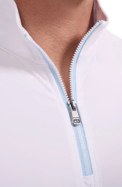 Bugatchi Performance Quarter Zip Pullover - White