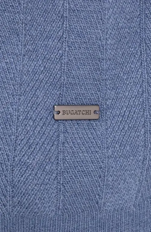 Bugatchi Aran Rib Crewneck Sweater - Navy