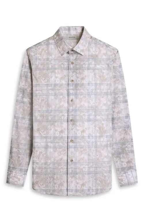 Bugatchi Julian Shaped Plaid Floral Button Up Shirt