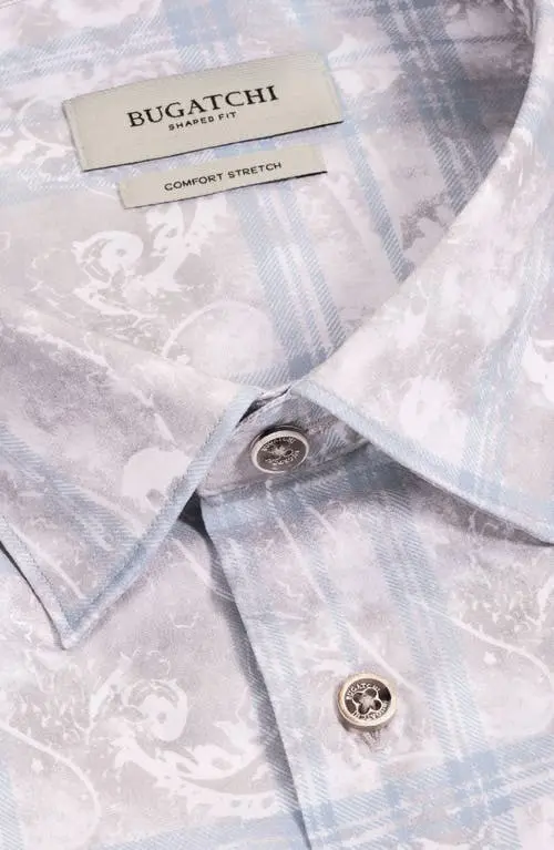 Bugatchi Julian Shaped Plaid Floral Button Up Shirt