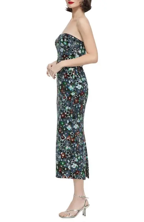 After Six Peri Floral Sequin Cocktail Dress