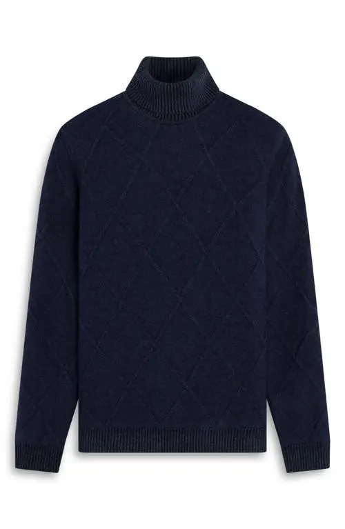 Bugatchi Diamond Turtleneck Sweater - Navy