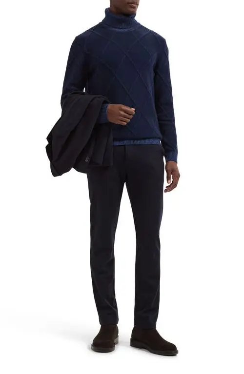 Bugatchi Diamond Turtleneck Sweater - Navy