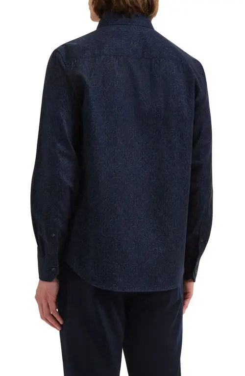 Bugatchi Julian Jacquard Long Sleeve Cotton Button-up Shirt