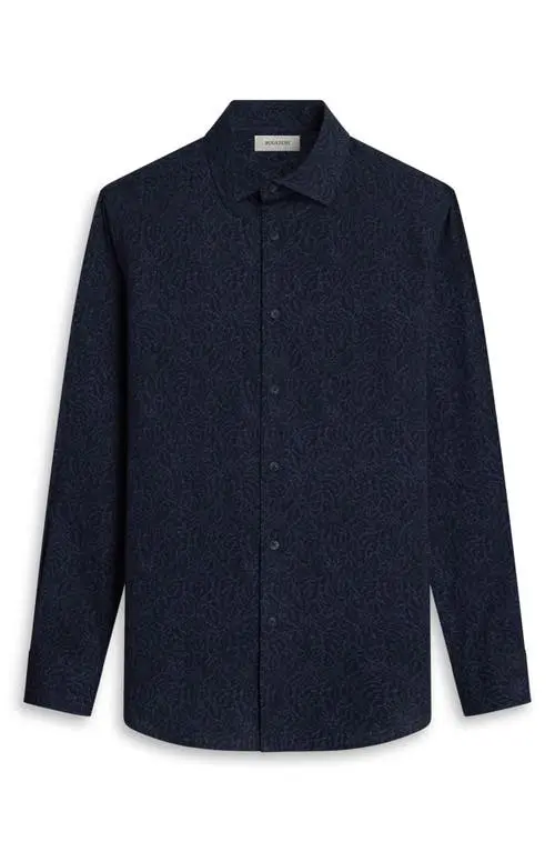 Bugatchi Julian Jacquard Long Sleeve Cotton Button-up Shirt