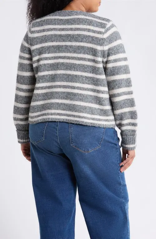 Wit & Wisdom Striped Blouson Sleeve Cardigan