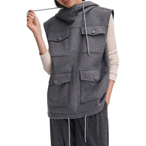Rag & Bone Valerie Wool Blend Vest - Light Grey