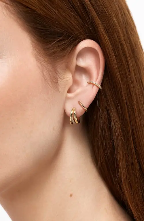 ANA LUISA Esme Trip Cubic Zirconia Huggie Hoop Earrings