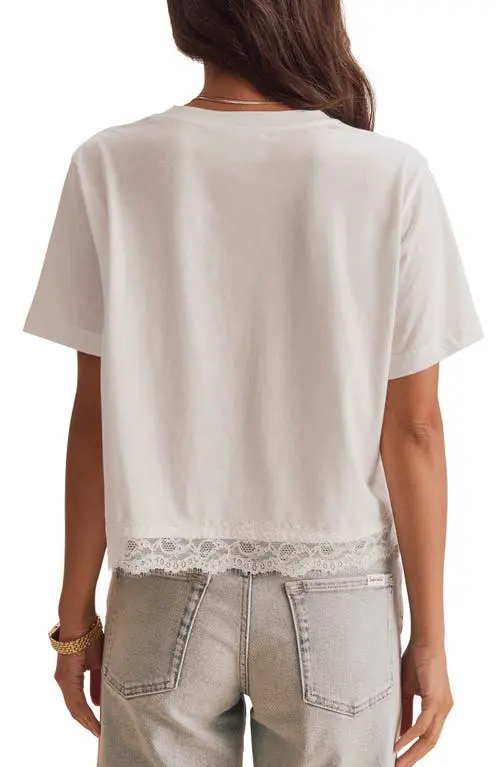 Splendid Lainey Lace Trim Jersey Tee - Shell