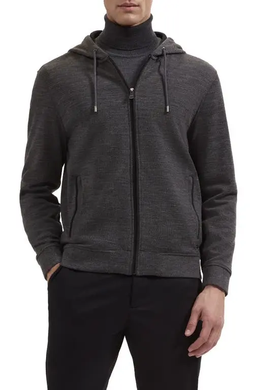 Bugatchi Full Zip Hoodie - Anthracite