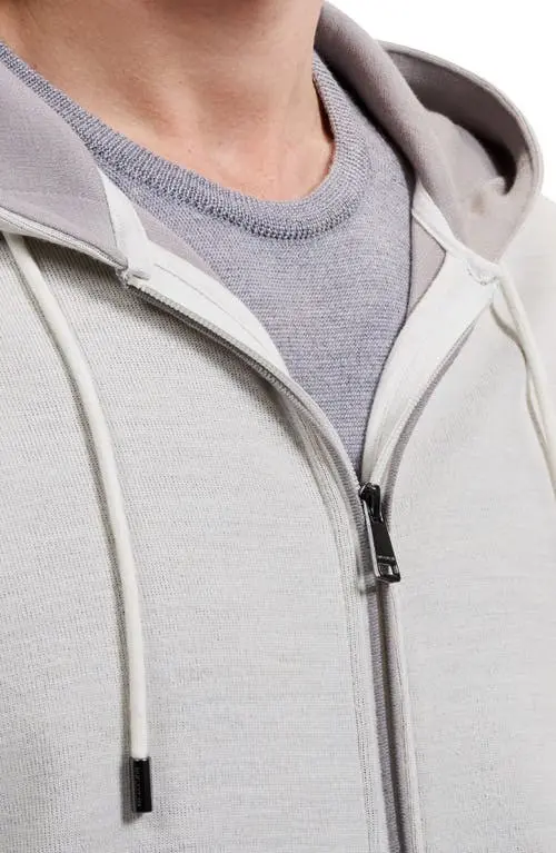 Bugatchi Full Zip Hoodie - Chalk