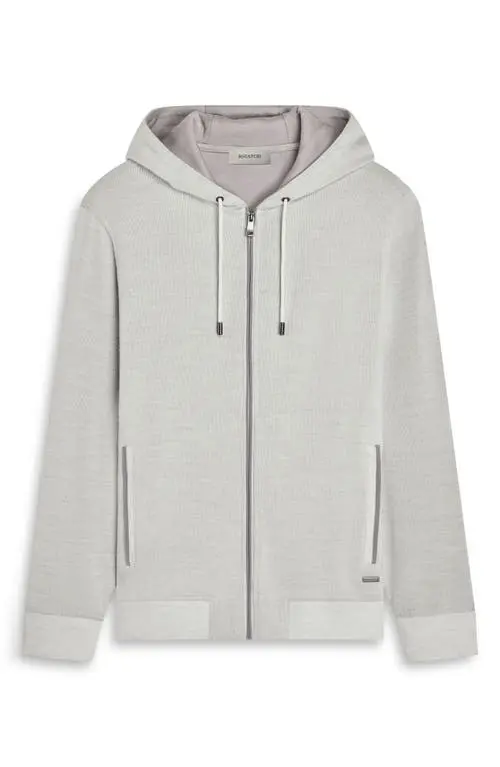 Bugatchi Full Zip Hoodie - Chalk