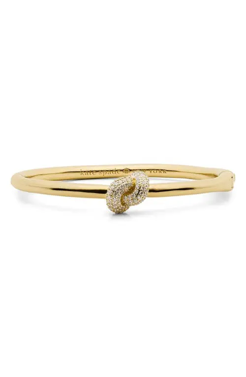 Kate Spade New York Pavé Knot Hinge Bangle - Clear/gold