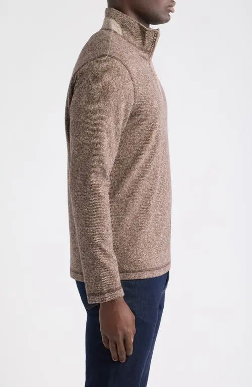 Bugatchi Quarter Zip Pullover Sweater - Mocha