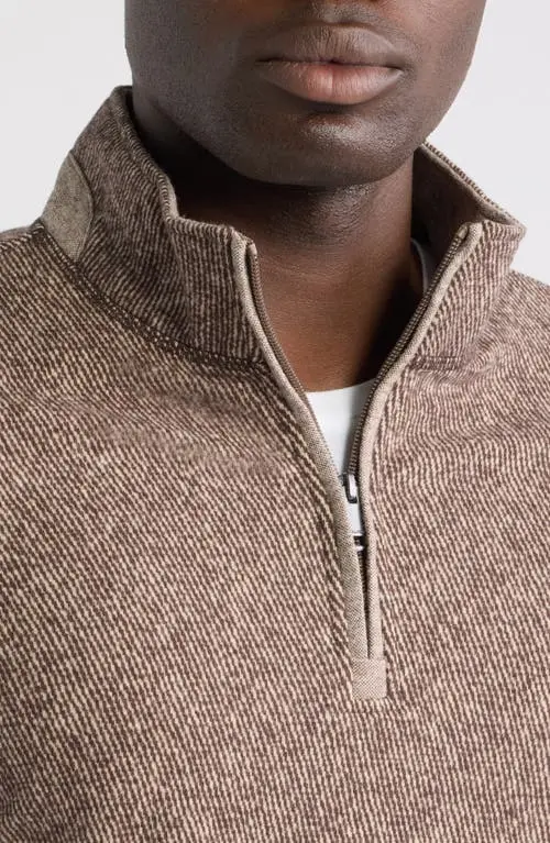 Bugatchi Quarter Zip Pullover Sweater - Mocha