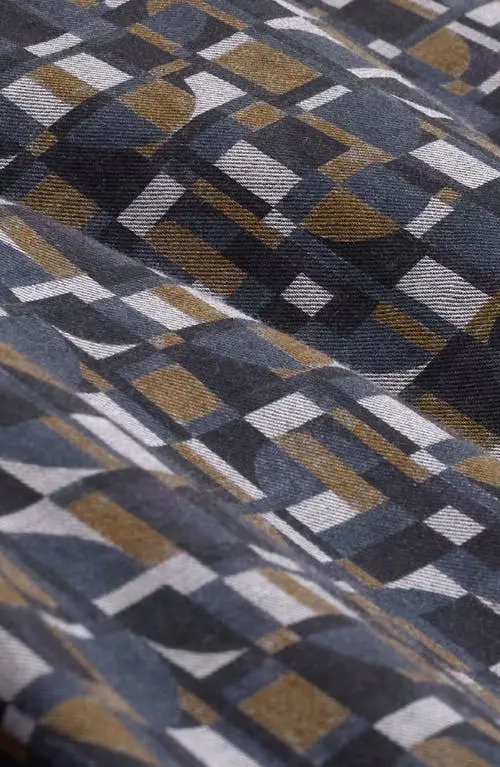 Bugatchi Julian Shaped Geometric Print Cotton Shirt