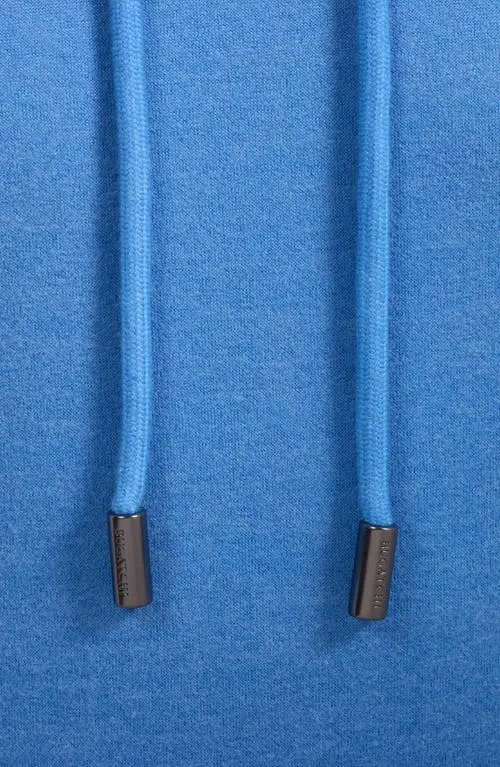 Bugatchi Pullover Hoodie With Drawstring Hood And Kangaroo Pocket - Classic Blue