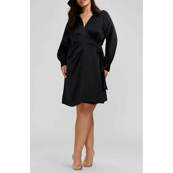 Foxcroft Valentina Long Sleeve Wrap Dress