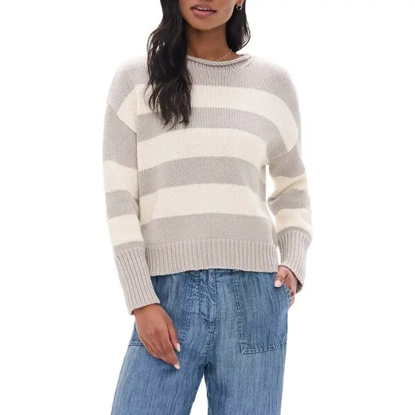 HATLEY Rolled Collar Striped Sweater