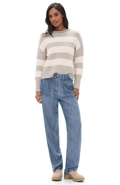HATLEY Rolled Collar Striped Sweater